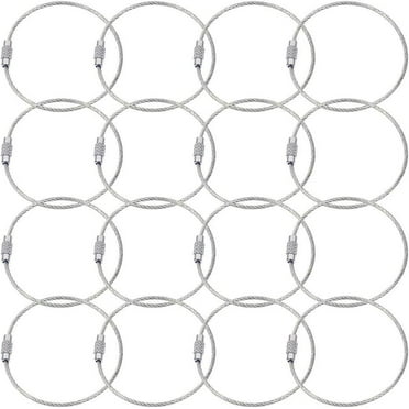 Uxcell Wire Keychain Cable Stainless Steel Key Ring Rose Red 6 Inch ...