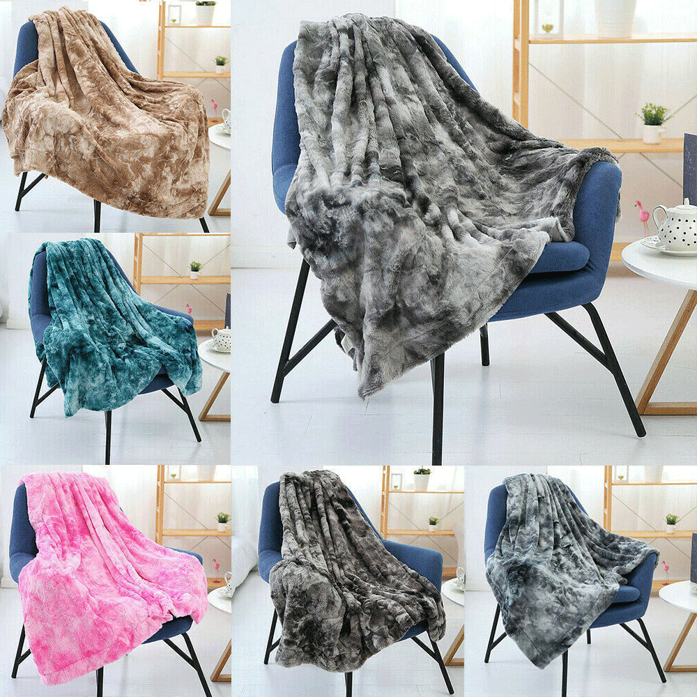 Decorative Soft Fluffy Plush Lightweight Faux Fur Throw Blanket ...