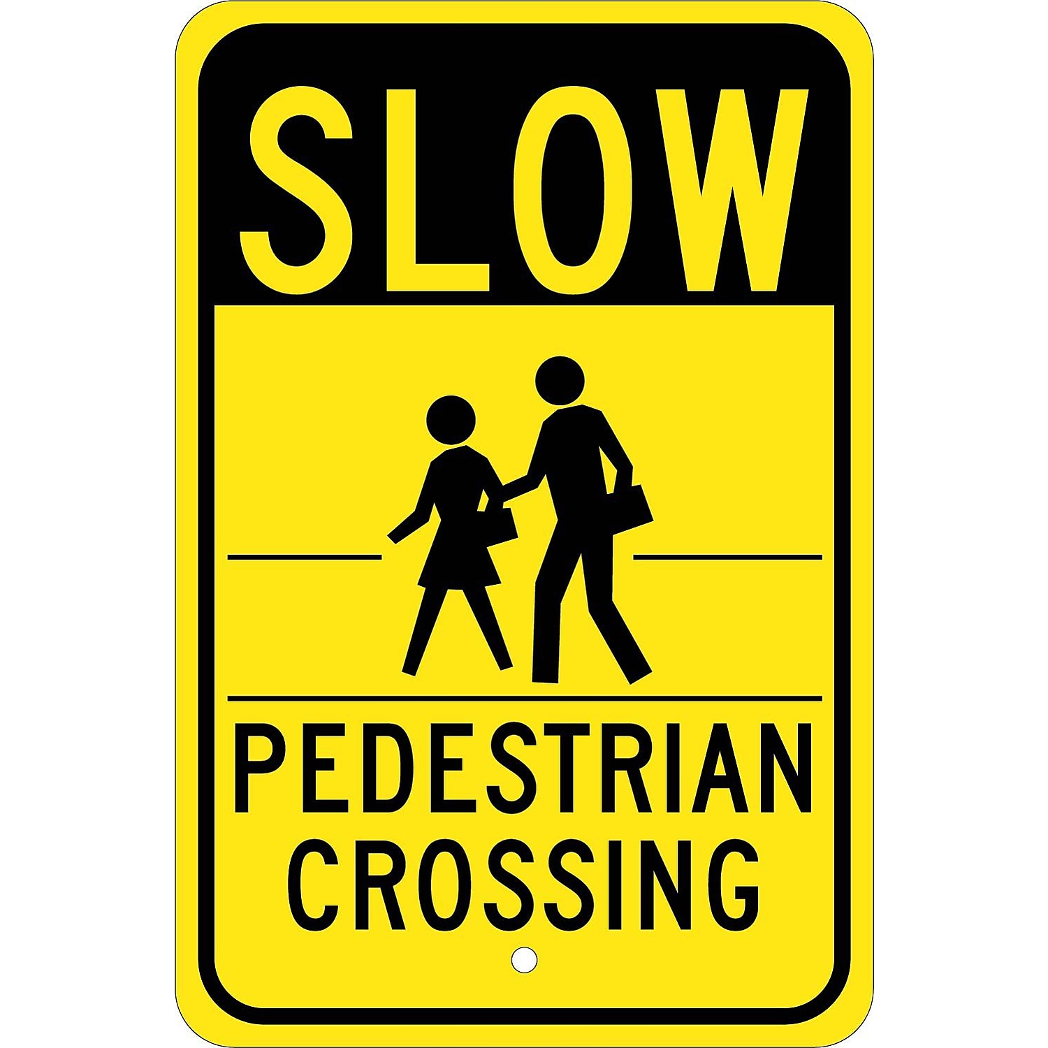 National Marker Reflective "Slow - Pedestrian Crossing" Pedestrian Sign ...
