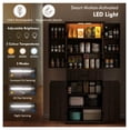 71" Kitchen Pantry Cabinet, Farmhouse Storage with LED Light ...