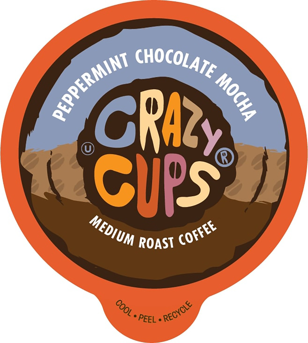 Crazy Cups Peppermint Chocolate Mocha Coffee Pods, Medium Roast, 22 ...