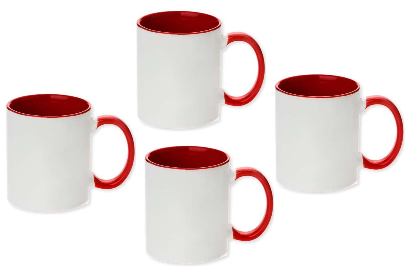 Ceramic Blank Sublimation Inner & Rim Color Red Mug Coated Coffee ...