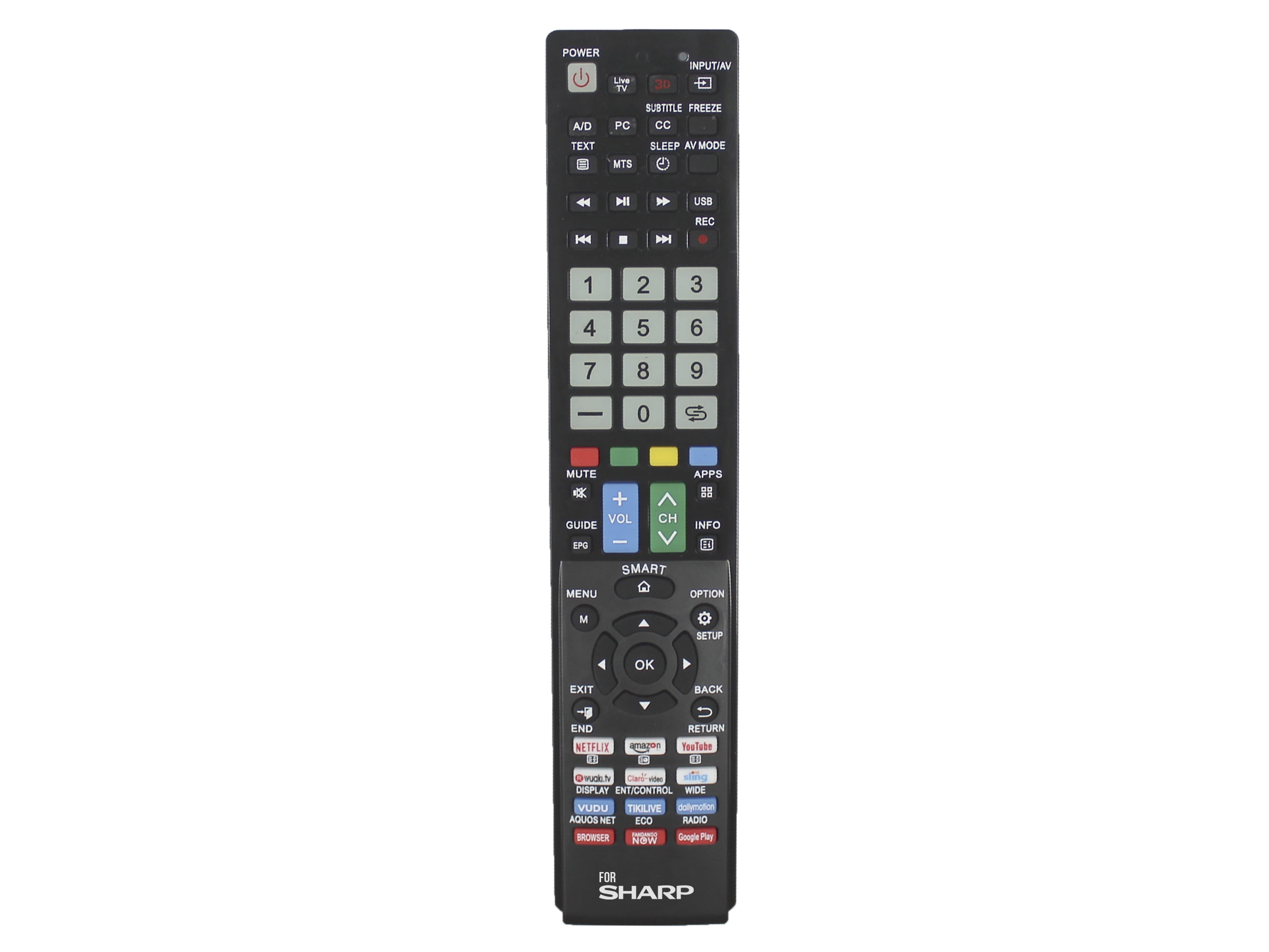 Control Remoto Sharp Universal 100% Compatible Sin Programación Netflix ...