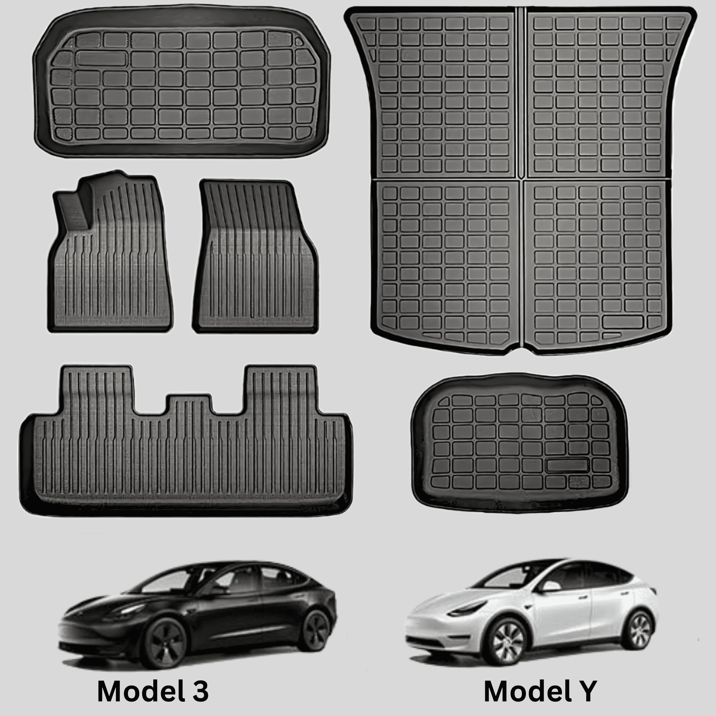 BunnyBird 6-Piece All Weather TPE Floor Mat Cargo Liner Trunk Mat for ...