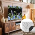Blue Purple Flower TV Cover for 55 Inch Screen,Stretch Fabric Dustproof ...