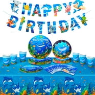 Ocean Sea Life Birthday Party Decorations: Tableware Kit with Plates ...