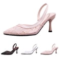 2026 Women's Fashion Lace Splicing High Heels Women's Summer Elegant ...