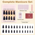 24 count Nails Matte Pure Color Medium Long Stiletto Almond Press False ...