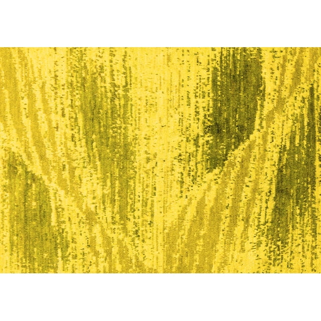 Ahgly Company Indoor Rectangle Abstract Yellow Modern Area Rugs, 4' x 6 ...