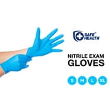 SAFE HEALTH Blue Nitrile Exam Gloves, 90-Count S M L XL, 3.5 Mil Free of Powder-Latex ...