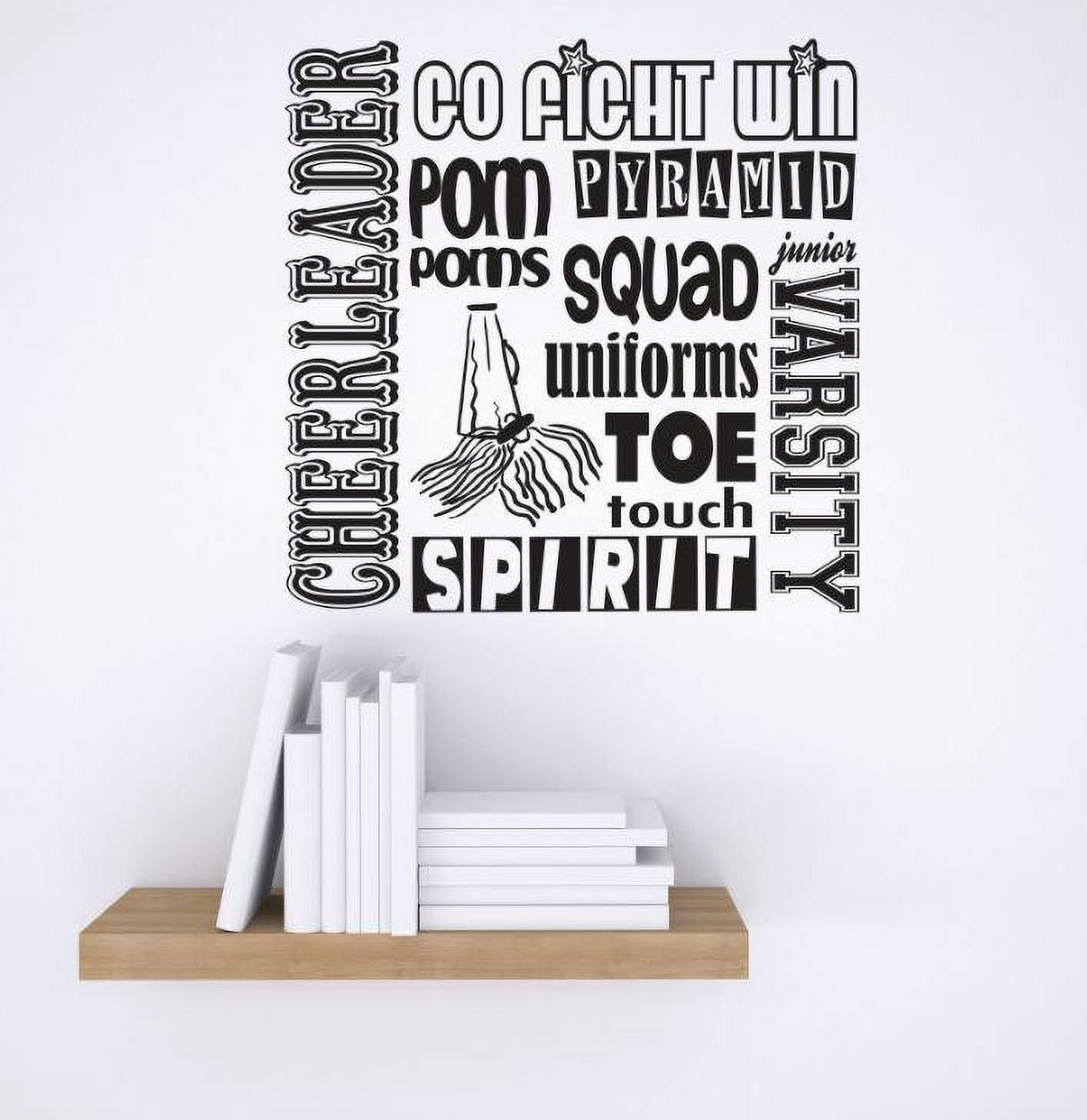 Design With Vinyl Artwork Cheerleader Go Fight Win Pom Poms Squad Wall ...