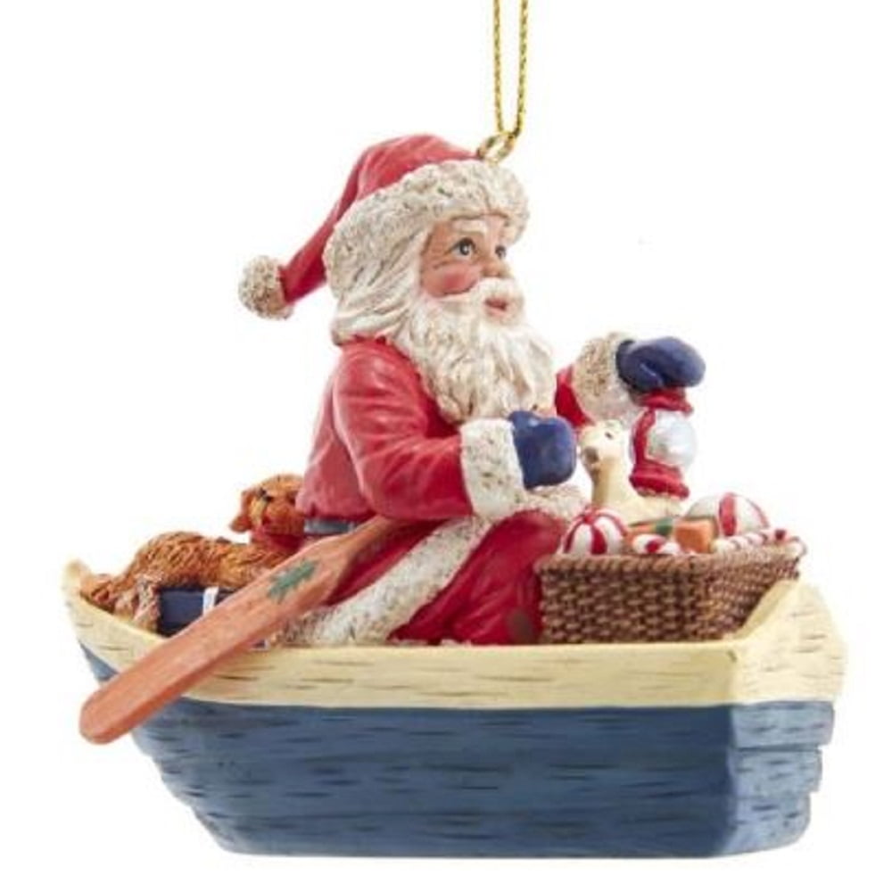 Santa In Row Boat Christmas Ornament D3891 New - Walmart.com