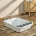 Cat Litter Box, High Sided Semi Enclosed Splash Proof Litter Tray for ...