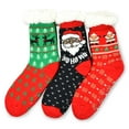Teehee Winter Warm Double Layer Thermal Crew Socks 3-Pack for Women and ...