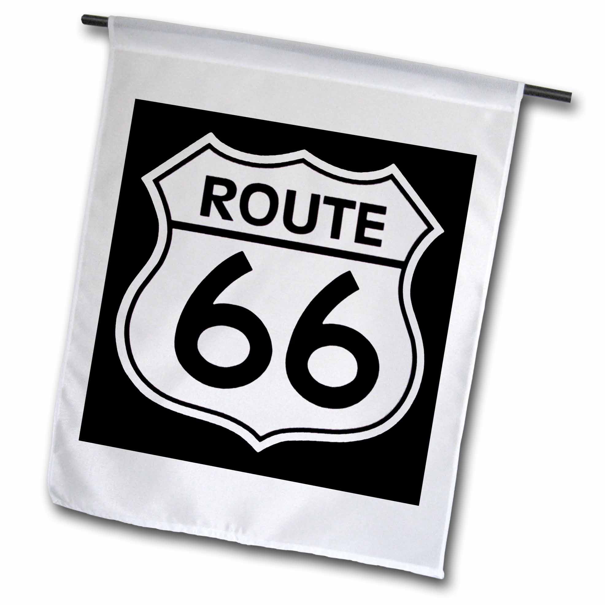 3dRose Route 66, Black and White - Garden Flag, 12 by 18-inch - Walmart.com