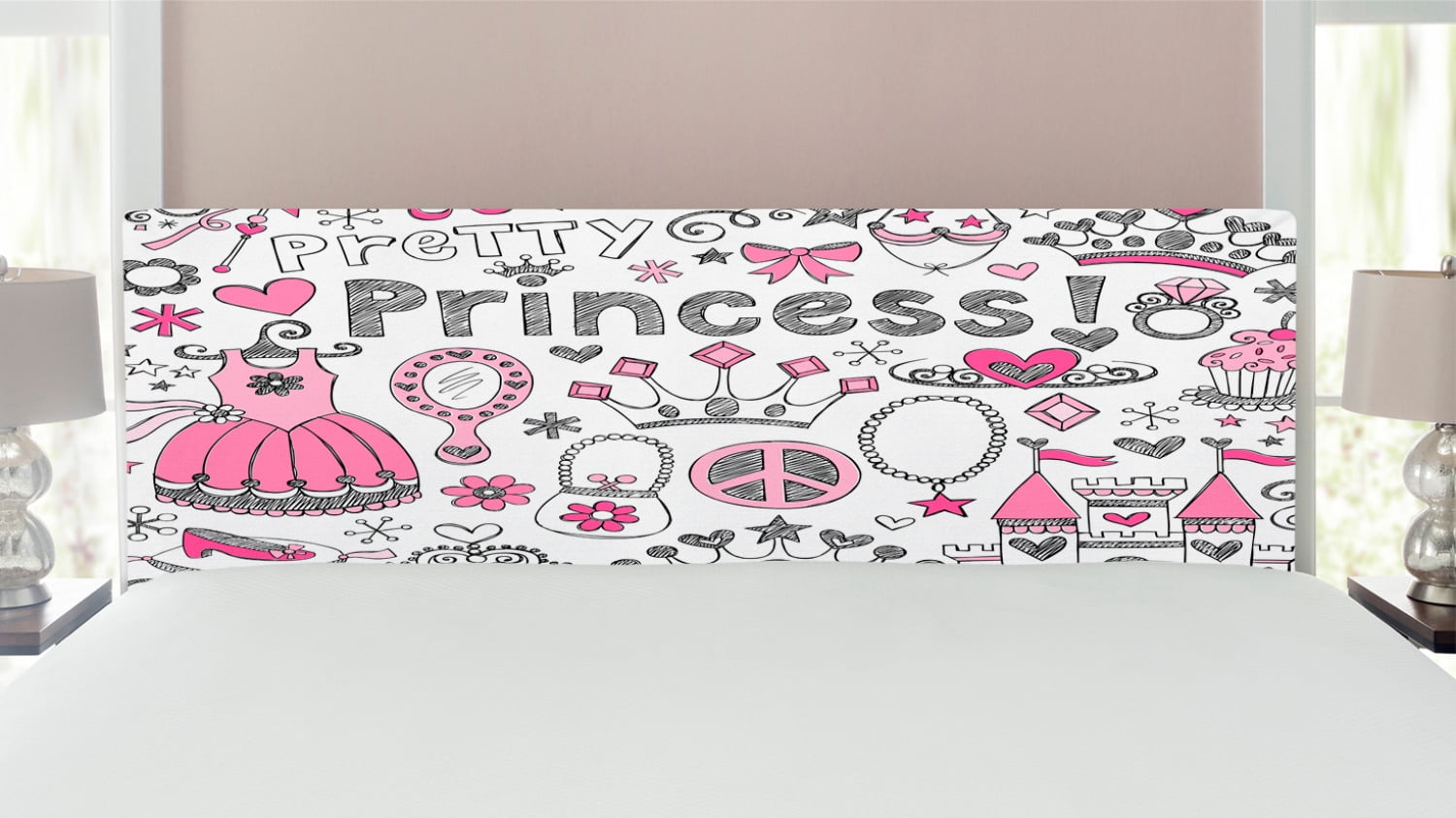 Cartoon Headboard, Tale Cartoon Tiara Crown Notebook Doodle Design ...