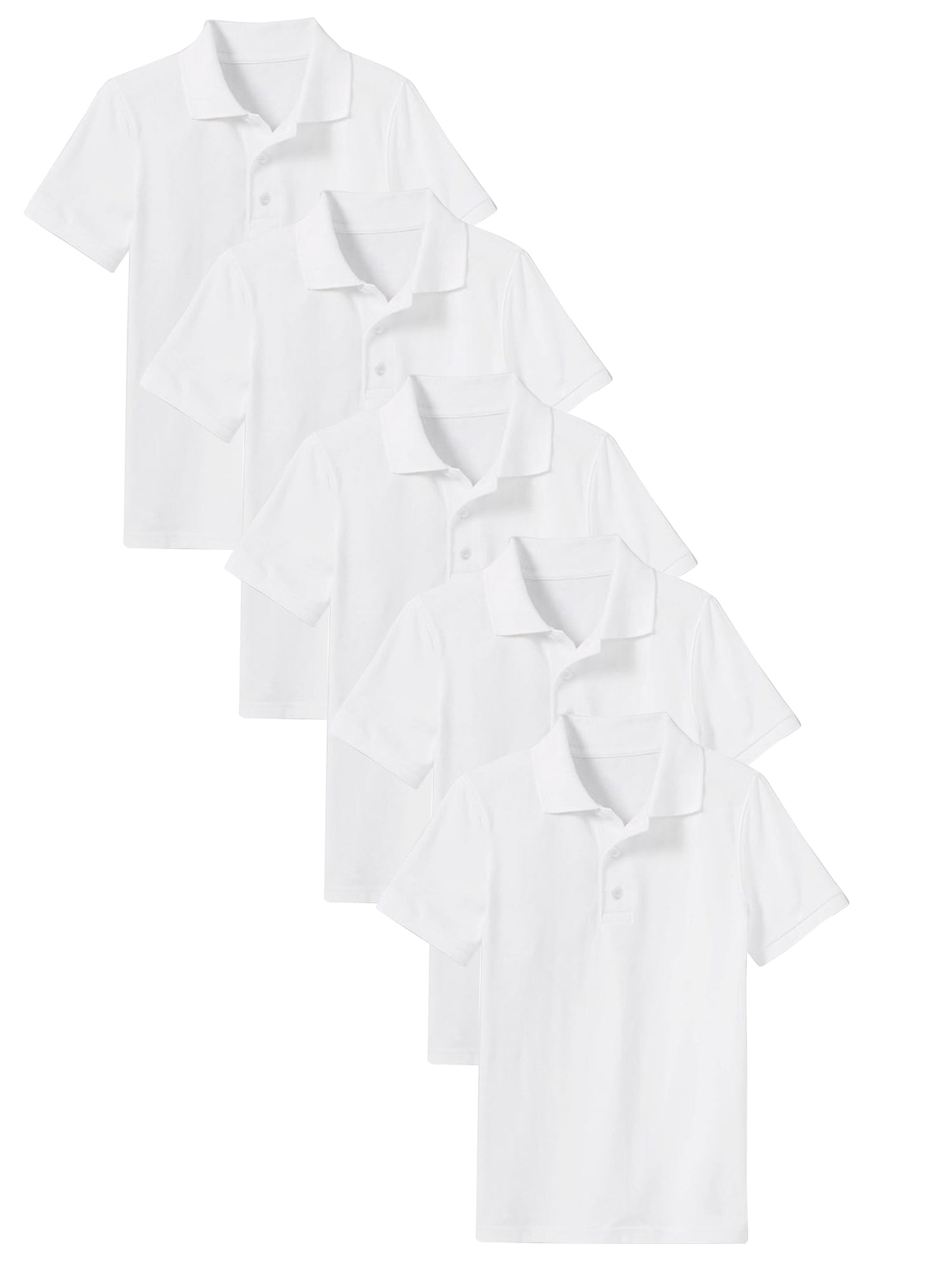 5-Pack School Uniform Tagless Polo Tshirt for Little Boys & Big Boys ...
