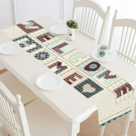 YUSDECOR Welcome Home Table Runner for Office Kitchen Dining Room ...
