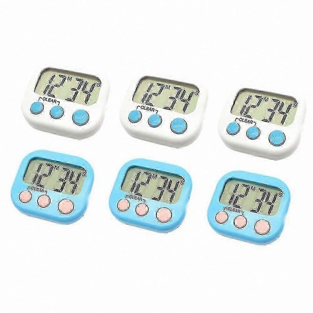 6-Pack Mini Digital Timers with Magnetic Back, LCD Display for Kids ...