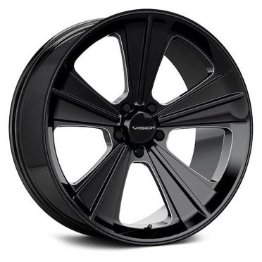 20" Vision Muscle V223 Stunner Black Machined Wheel 20x10 5x4.5 40mm ...