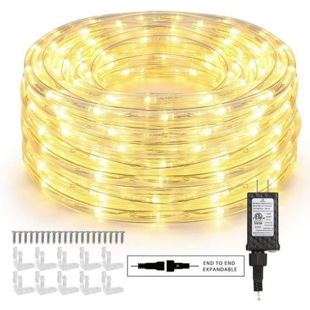 Rope Lights, 33ft 240 LED Rope Lights Outdoor, 29V Christmas Rope ...