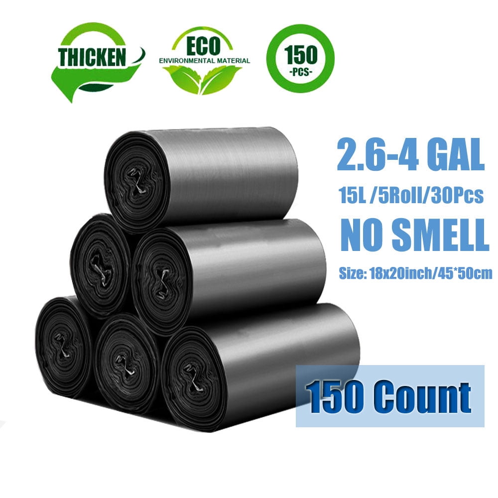 iPstyle 4 Gallon Small Trash Bags - Wastebasket Liners, Leak Proof ...