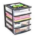 Gracious Living Mini Desk Plastic Organizer, Black, 4 Drawer Storage ...