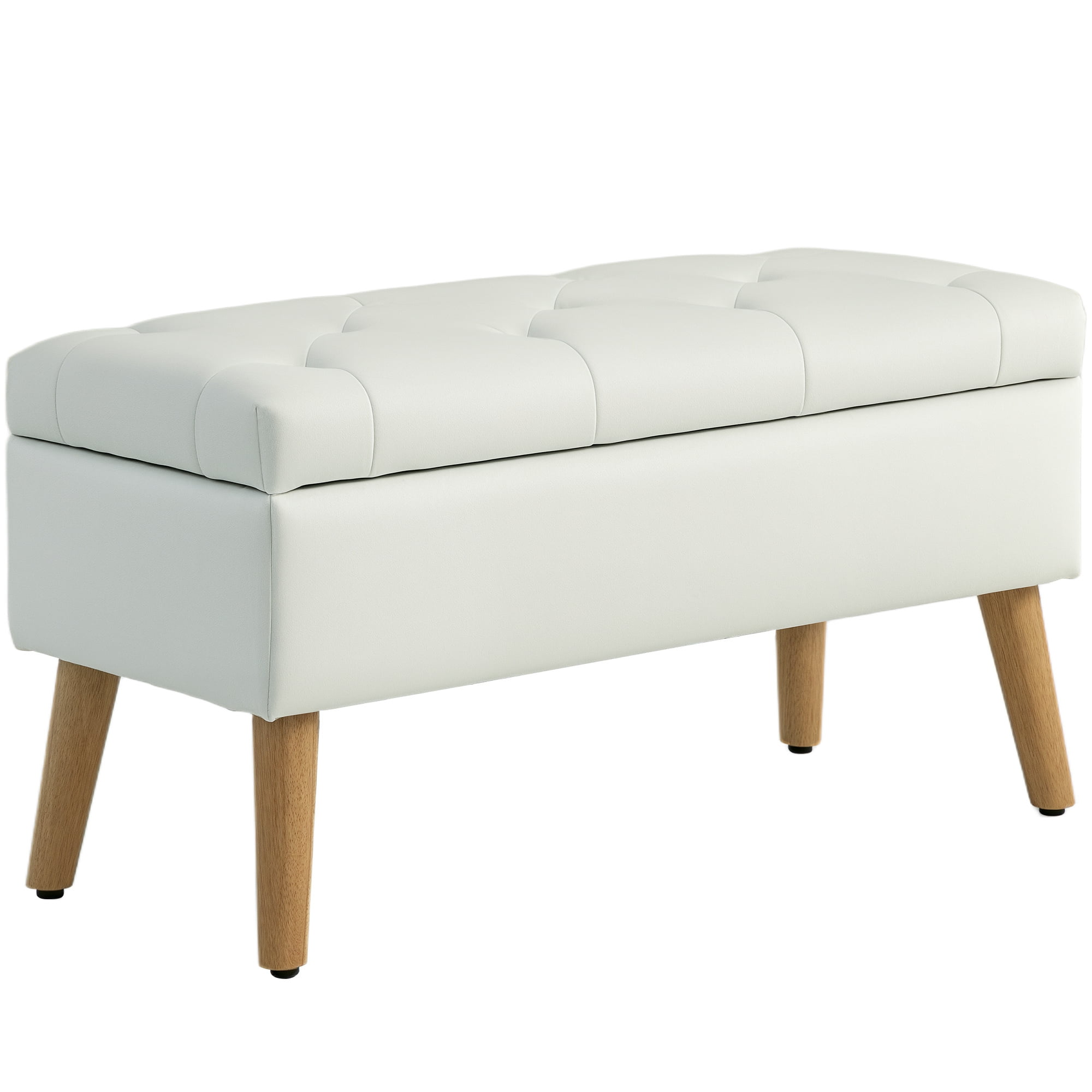 Click here for Homcom Upholstered Storage Ottoman Bench With Wood... prices