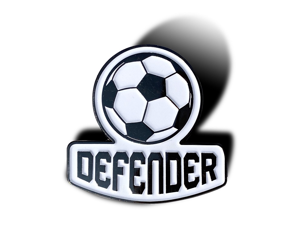 DEFENDER SOCCER BALL PIN, - Soccer Ball Fans Recognition Enamel Lapel ...