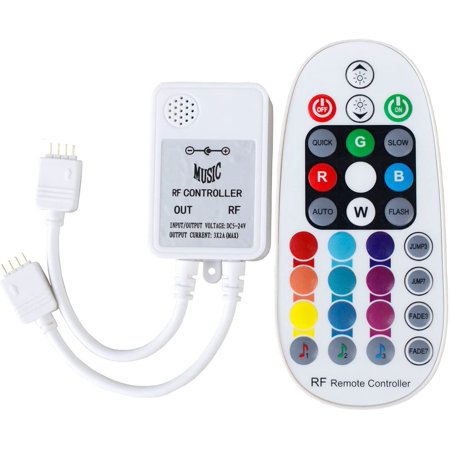 Music Activated RF Remote Control 28 Keys for Multicolor RGB LED Strip ...