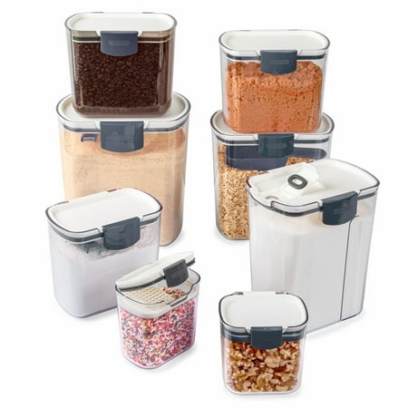 Progressive International 8 Piece Clear Dry Ingredient Storage ...