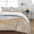 Abstract Sea Waves Beach Art Soft Breathable Bedding Set with Pillow ...