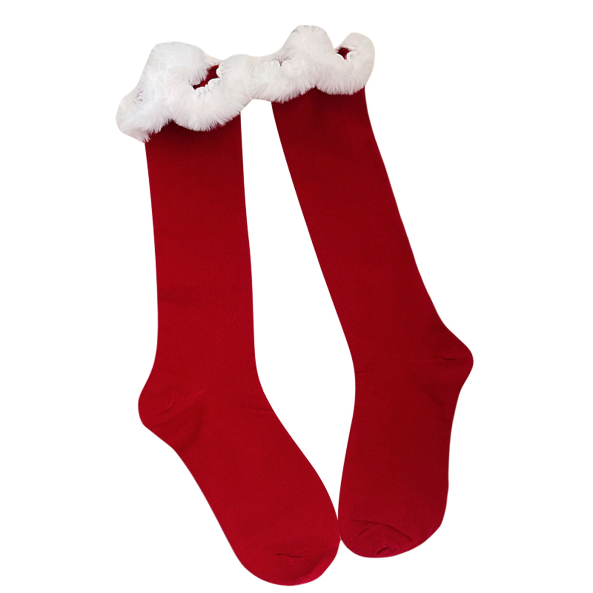 Click here for Xiaxaixu Women Christmas Socks Feather Trim Red Ne... prices