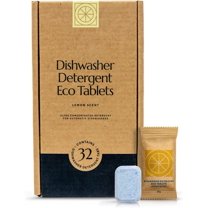 Dishwasher Pods (32 Eco Tabs) Soap Detergent, No Harsh Ingredients ...