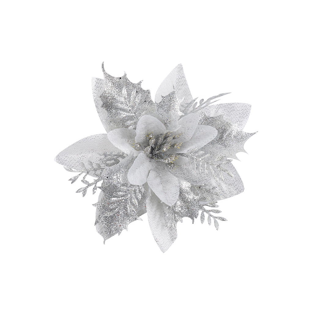 12PCS Christmas Flower Artificial Simulation Decoration Flowers Heads ...