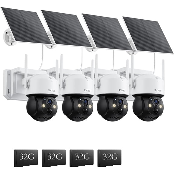 ZOSI C291 4 x 2.5K 4MP Wireless Battery Security Camera Outdoor, Solar ...
