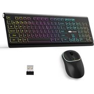 Shipadoo D500 RGB 104 Keys Gaming Keyboard and Mouse Combo, Black ...