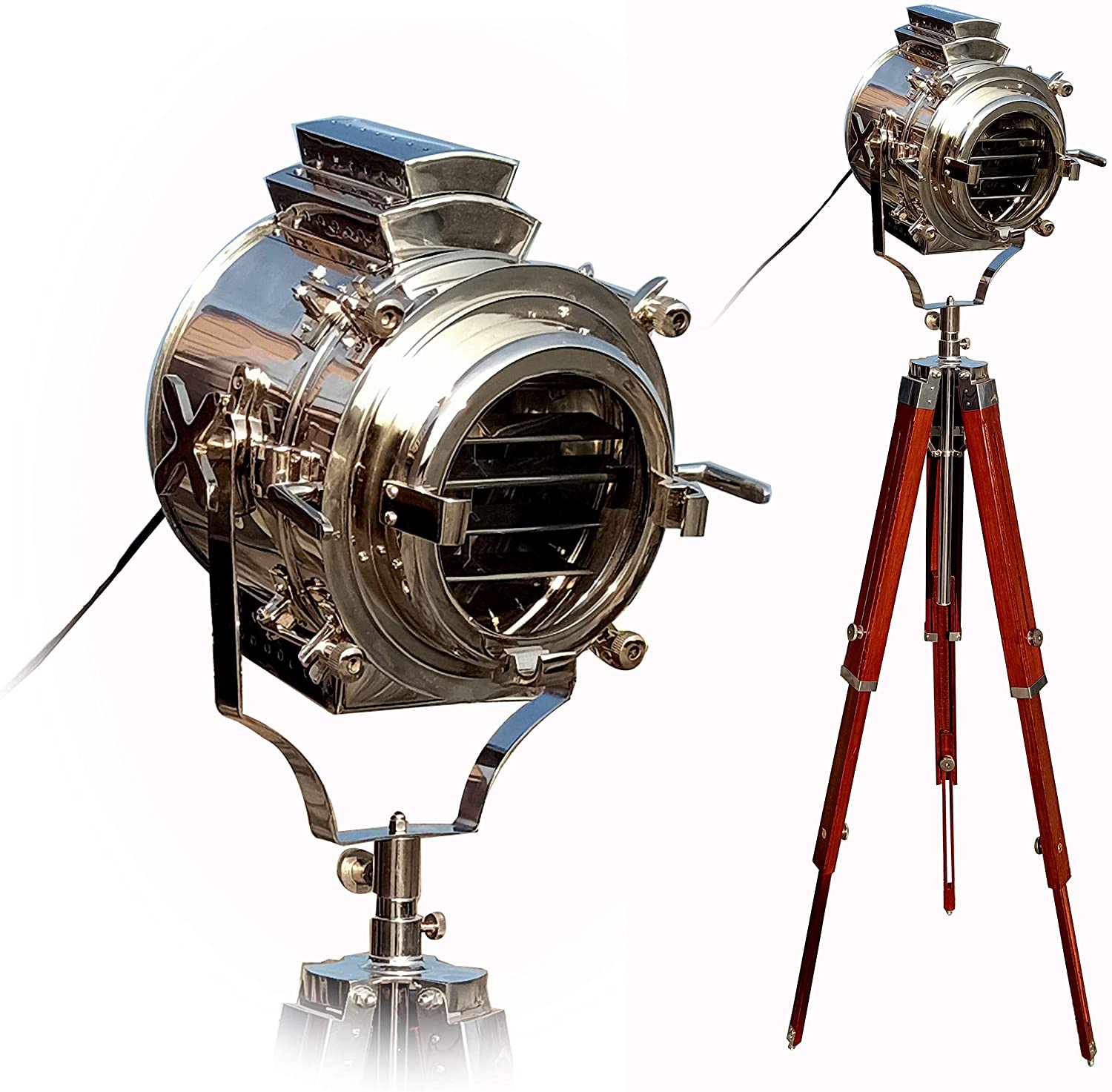 Vintage Modern Collectible Chrome Searchlight Nautical Spotlights ...