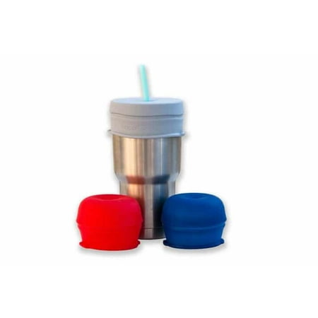 O-Sip! Silicone Straw Lids - XL size (Pack of 3), stretches to cover ...