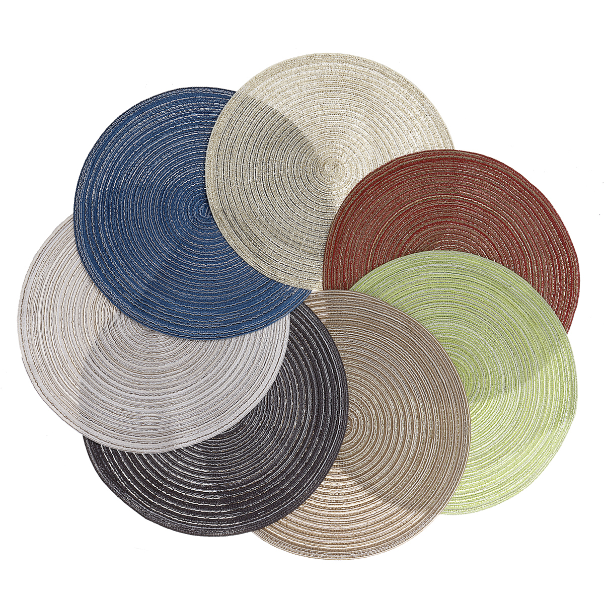 4 Pcs Set Kitchen Placemat Round Rop Cotton Braided Table Place Mats 4 Pcs Set Kitchen Placemat Round Rop Cotton Braided Table Place Mats