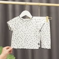Avtoify Summer Girls Short Sleeve Round-Neck Shirts Print Ruffle Short ...