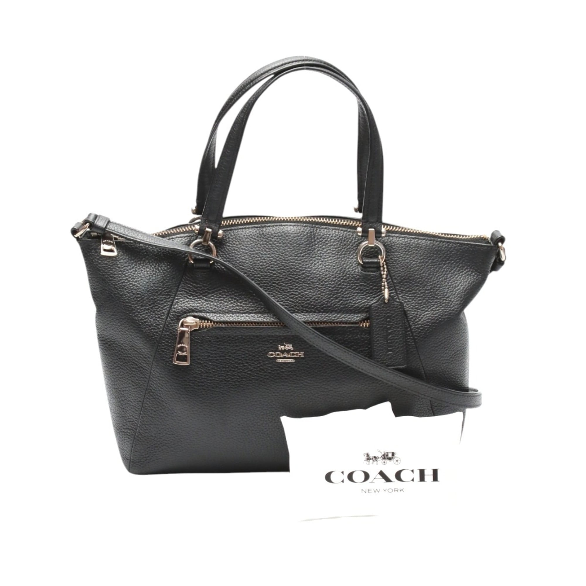 Pre-Owned Coach Shoulder Bag, All Leather, Pebble Prairie, 79997, Black ...