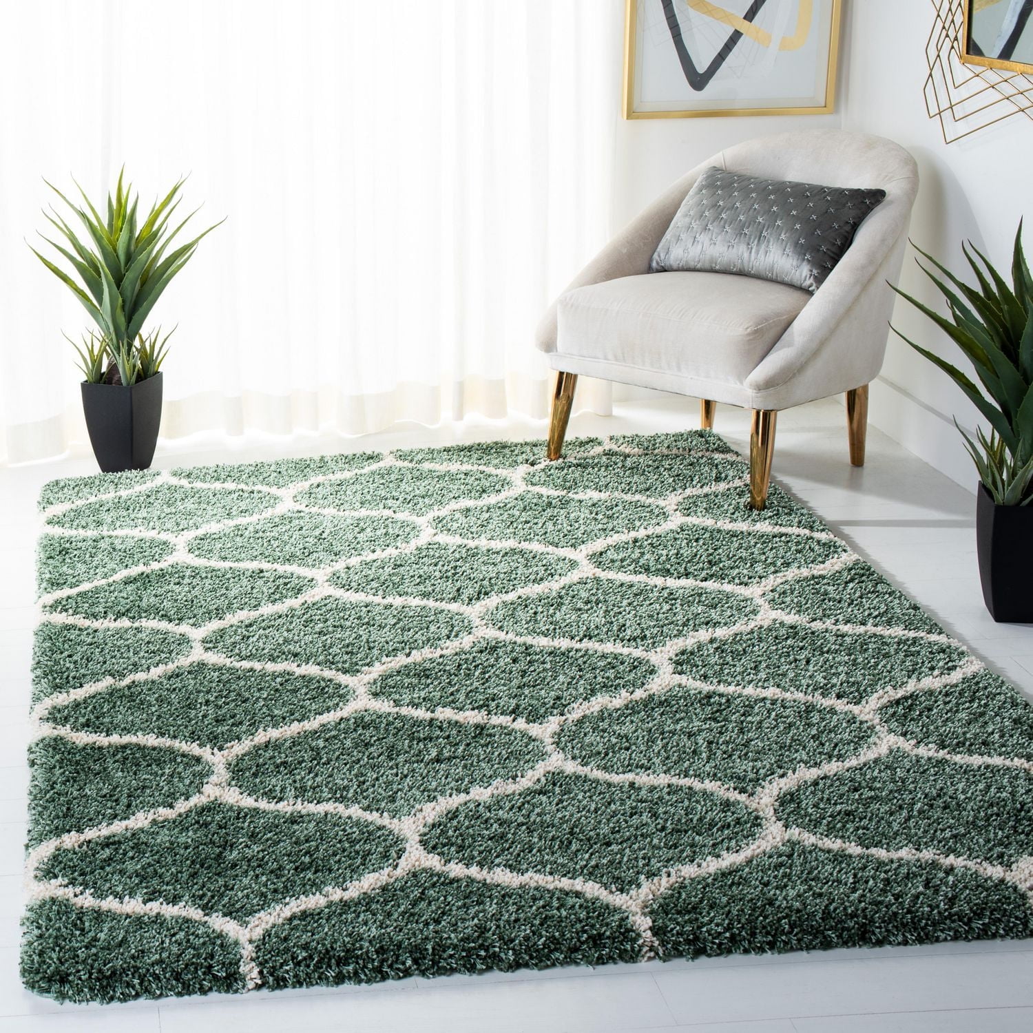 Click here for Safavieh Hudson Arline Geometric Shag Area Rug 51... prices