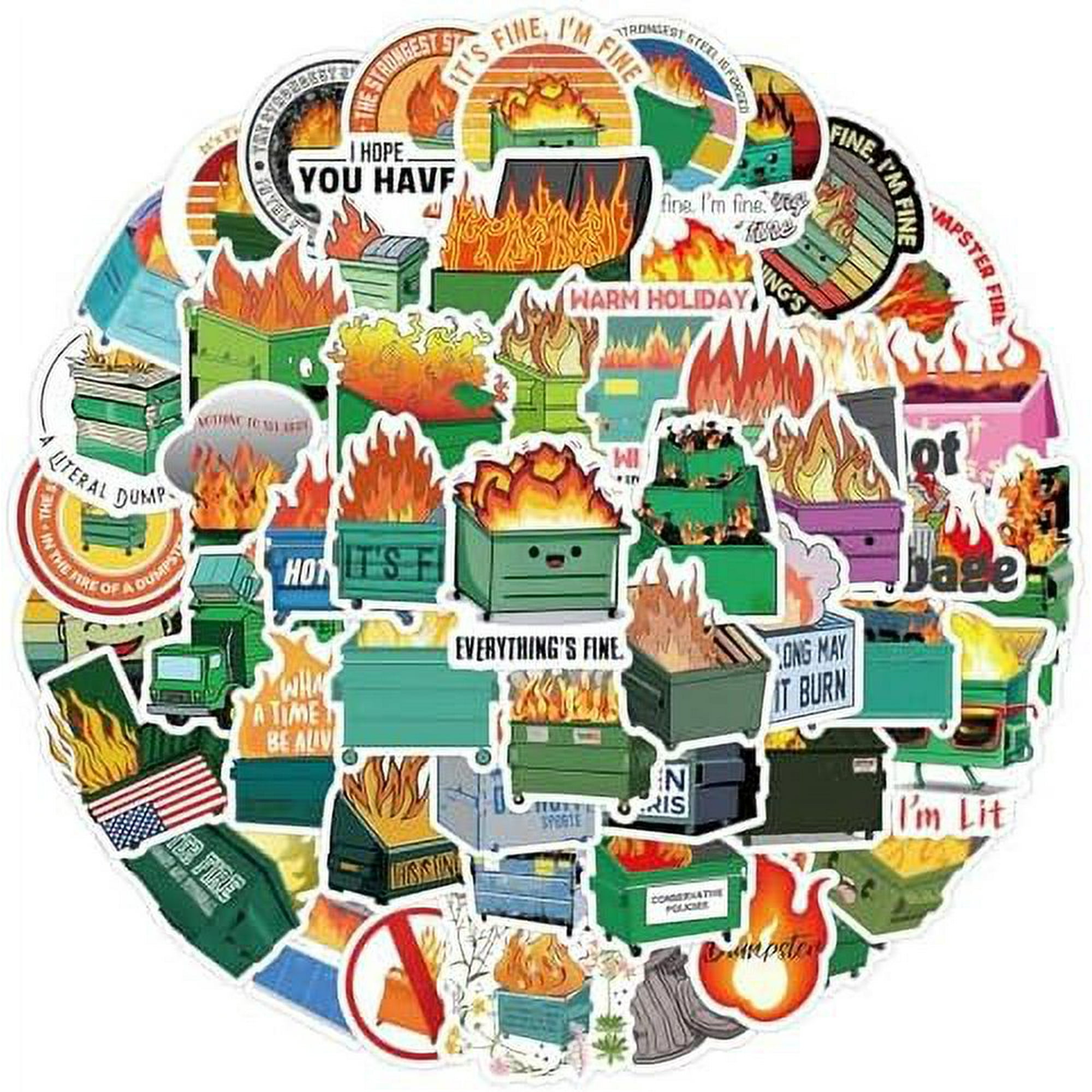 Click here for Yeuweold Dumpster Fire Stickers Gmvaesky Vinyl Wat... prices