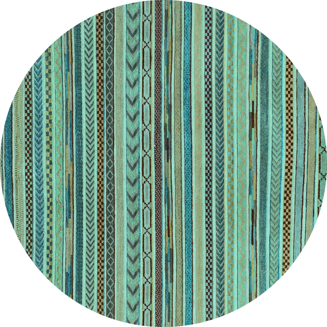 Ahgly Company Indoor Round Abstract Light Blue Modern Area Rugs, 5 ...