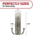 Command Large Double Bathroom Wall Hook, Satin Nickel, Damage Free ...