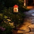 Solar Light Post, Solar Resin House Ground Mounted Lamp, Outdoor ...