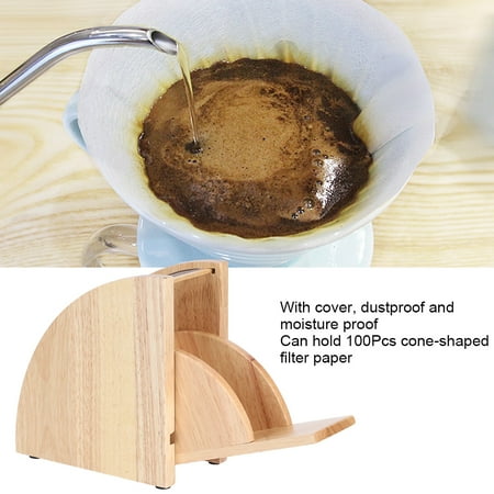 LHCER Filter Paper Storage Dispenser,Dust‑Proof Wooden Coffee Filter ...