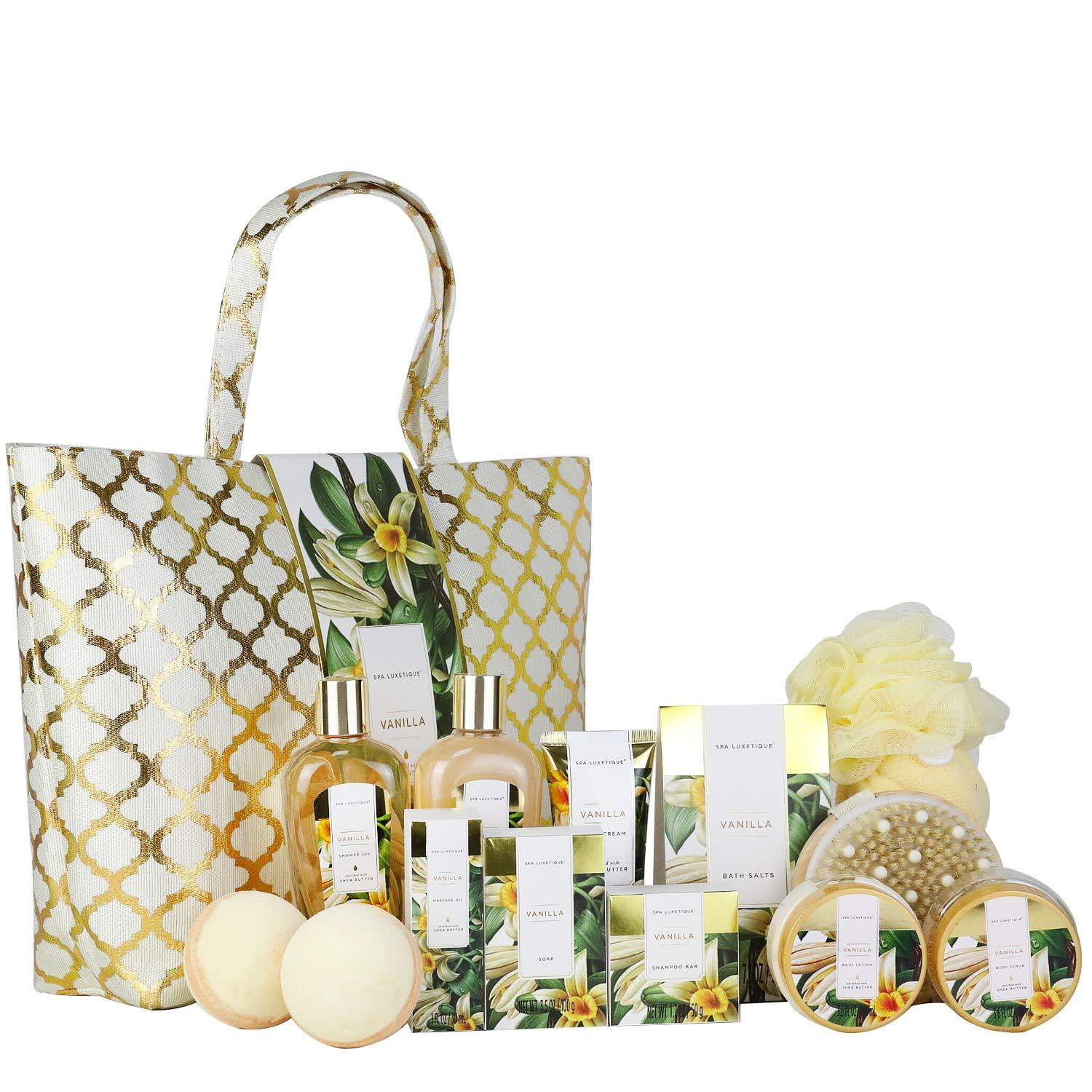 Spa Luxetique Spa Gift Basket Vanilla Bath Set For Women Luxury 15