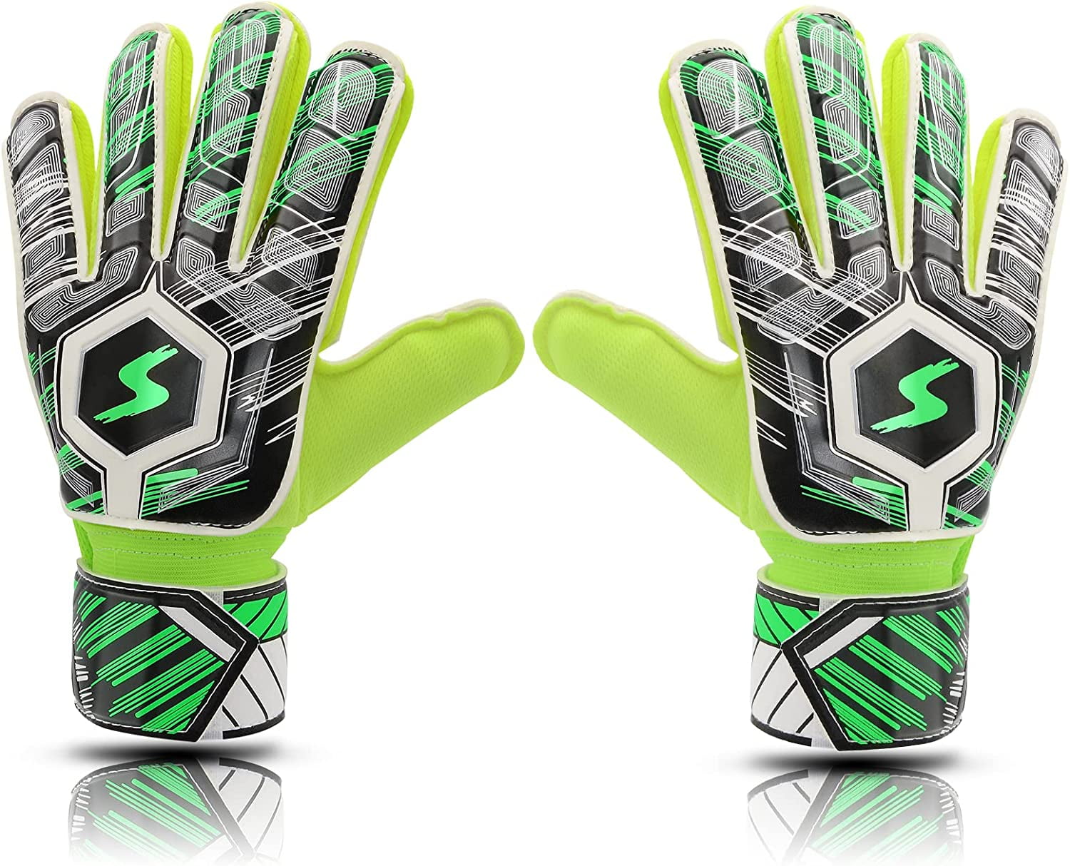 Soccer Goalie Gloves, Goalkeeper Gloves Strong Grip Double Wrist ...
